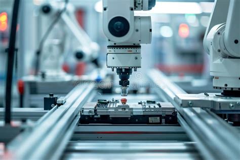 automated robotic arms assembling components in a hightech electronics