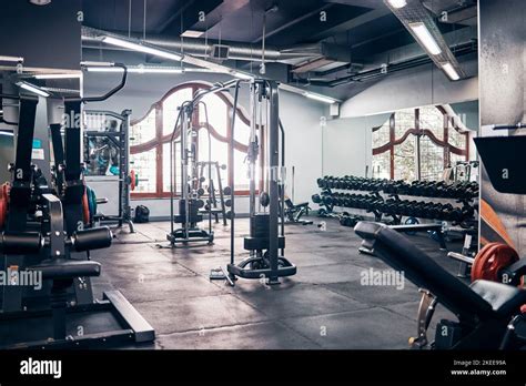 Empty Gym Backgrounds And Exercise Building For Sports Training And Fitness Wellness And