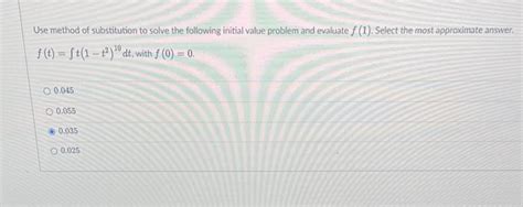 Solved Use Method Of Substitution To Solve The Following