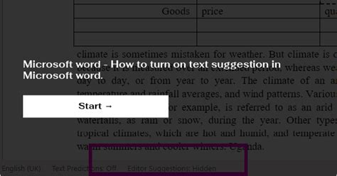Microsoft Word How To Turn On Text Suggestion In Microsoft Word