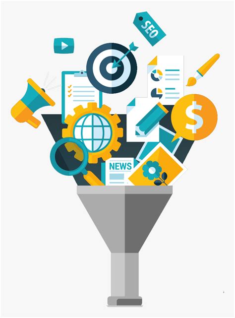 All Online Business Tools Falling In A Funnel Clipart Sales Force