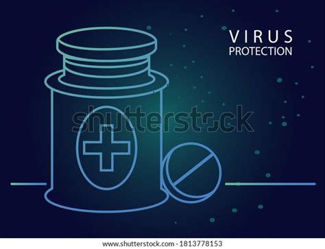 Virus Protection Viruses Bacteria Vector Illustration Stock Vector Royalty Free 1813778153