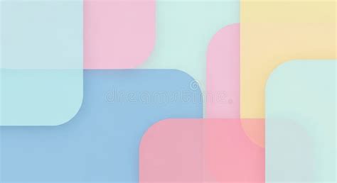 Abstract Geometric Pastel Background With Rounded Corners And Soft