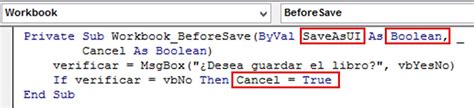 Beforesave En Vba Excel Avanzado