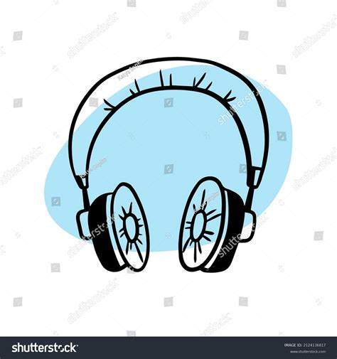 Vector Black White Illustration Overear Headphones Stock Vector ...