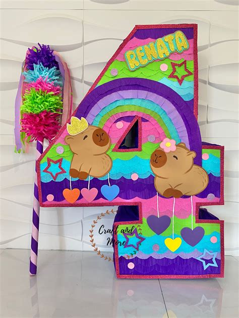 Piñata Número 4 De Capibara En 2025 Decoracion Fiesta Vaquera