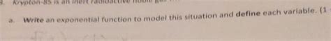 Solved A Write An Exponential Function To Model This Chegg