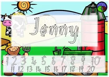 NSW FOUNDATION FONT Colour Name Numbers To 20 Tracing Templates EDITABLE