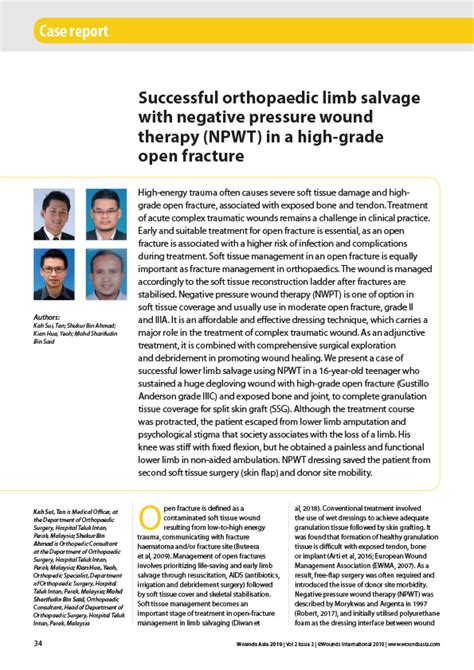 Successful Orthopaedic Limb Salvage With Negative Pressure Wound