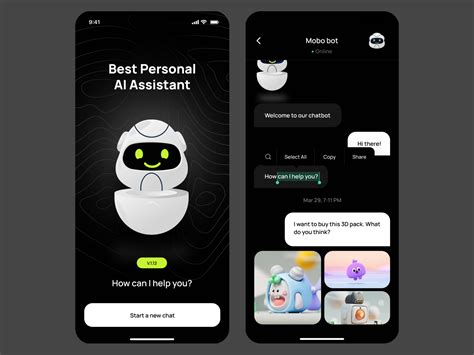 ai chat bot application dark by izmahsa for bolddreams on dribbble