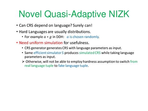 Shorter Quasi Adaptive Nizk Proofs For Linear Subspaces Ppt Download