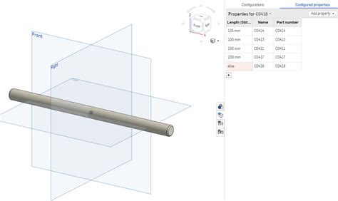 Using Configured Propertiespart Numbers For Some But Not All Length
