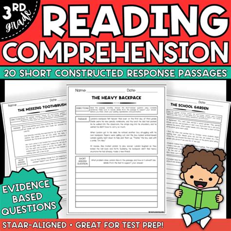 20 Reading Passages With Short Constructed Response Questions Scr 3rd Grade