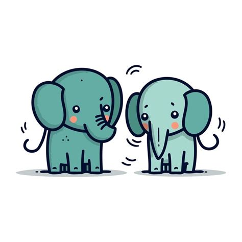 Premium Vector Cute Elephant Cartoon Doodle Vector Illustration Eps10