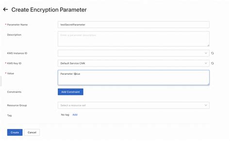 Create Search For And Modify Encrypted Parameters Cloudops Orchestration Service Alibaba