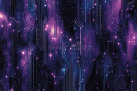 Futuristic Circuit Board Glowing Lines Digital Technology Abstract Art
