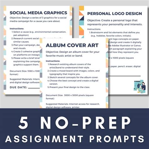 Graphic Design Assignment Prompts No Prep Assignments By Jenny Marie