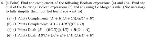 Solved Point Find The Complement Of The Following Chegg
