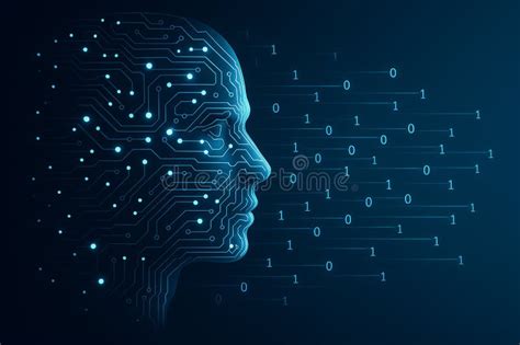 Ai Generated Image Of A Human Face Made Of Glowing Circuit Lines