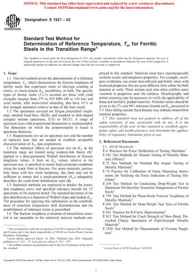 Astm E1921 02 Standard Test Method For Determination Of Reference