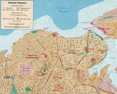 Havana City Map Ciudad De La Habana Prov Cuba