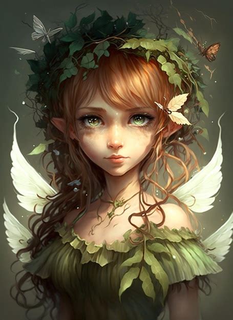 Premium Ai Image Delicate Forest Fairy Girl Fantasy Anime