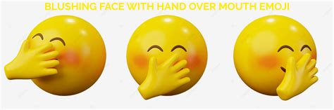 입에 손을 대거나 수줍은 얼굴 이모티콘 노란색 공 이모티콘 창의적인 사용자 인터페이스 웹 디자인 기호로 3d 렌더링 얼굴이 빨개짐 3d 아이콘 수줍은 이모티콘 Png