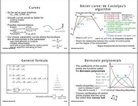 De Casteljaus Algorithm General Formula ∑ Bernstein Polynomials