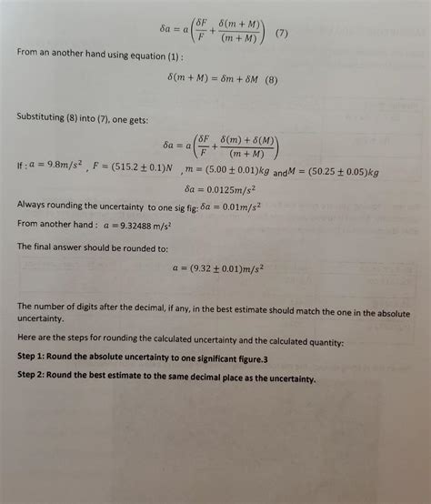 Solved Uncertainty Propagation 1 Error Propagation Rules