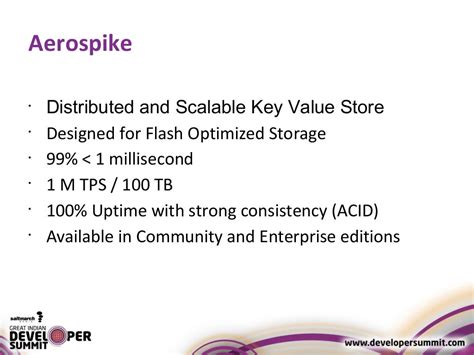 Aerospike High Performance Nosql Store With Flash Optimization