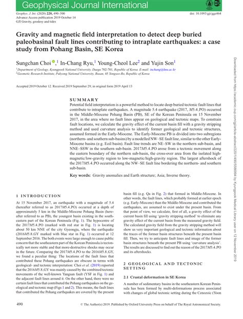 Pdf Gravity And Magnetic Field Interpretation To Detect Deep Buried Paleobasinal Fault Lines