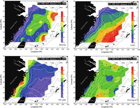 A Spatial Distribution Of Euphotic Depth White Lines And Mixed