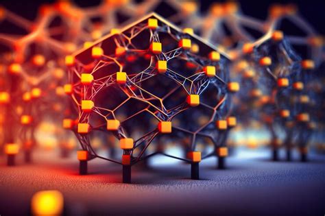 premium photo a web of interconnected blocks and nodes representing a decentralized and secure