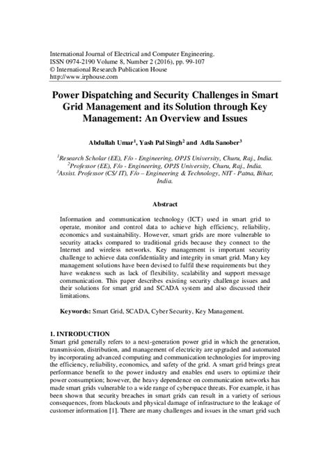 Pdf Power Dispatching And Security Challenges In Smart Grid
