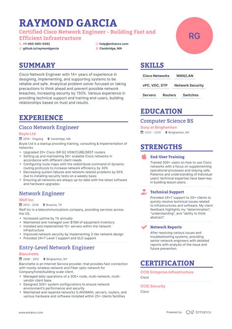 5 Cisco Network Engineer Resume Examples And Guide For 2023