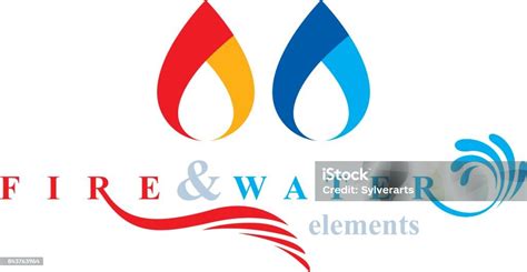 자연 요소 조화 기호 기업 엠 블 럼 불 및 물 균형으로 사용 하기 위해 물에 대한 스톡 벡터 아트 및 기타 이미지 물 불길 개념 Istock