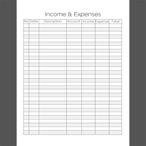 Income And Expense Ledger Book Interior Etsy