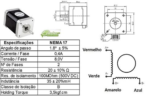 motor de passo nema 17 ws17 0 4a modu wotiom cinestec