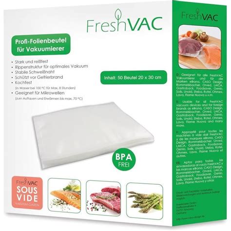 Freshvac Lot De 50 Sacs En Aluminium 20 X 30 Cm Pour Votre Machine à