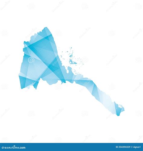 Vector Illustration Of Eritrea Map With Blue Colored Geometric Shapes Stock Vector