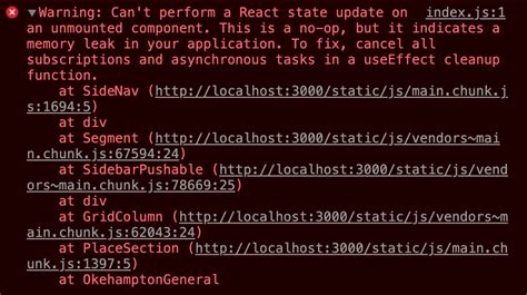 Javascript Cant Perform A React State Update On An Unmounted