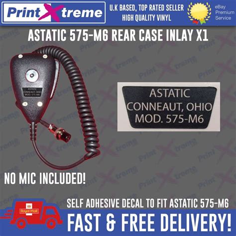 Astatic 575 M6 Teardrop Back Casing Cb Radio Mic Microphone Decal