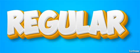regular yellow white 3d text effect generator
