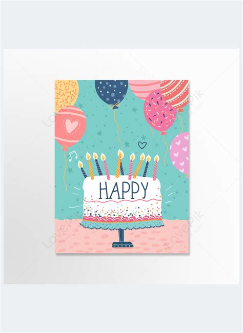 풍선 케이크 생일 카드 이미지 사진 465826580 무료 다운로드