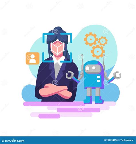 Affective Computing Flat Style Illustration Vector Design Stock Vector