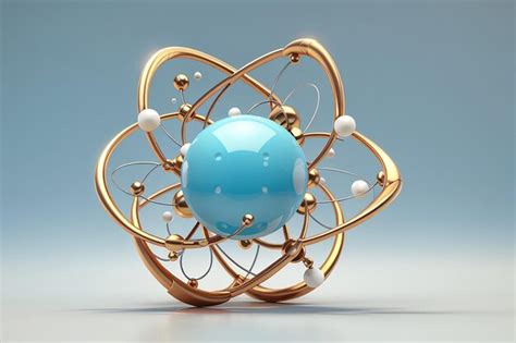 premium ai image 3d rendering of electron proton atom isolated on