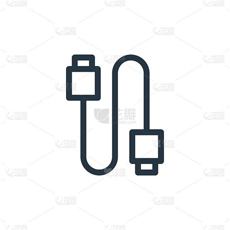 电缆矢量图标孤立的白色背景。轮廓线，细线电缆图标用于网站设计和移动，应用程序开发。细线电缆轮廓图标矢