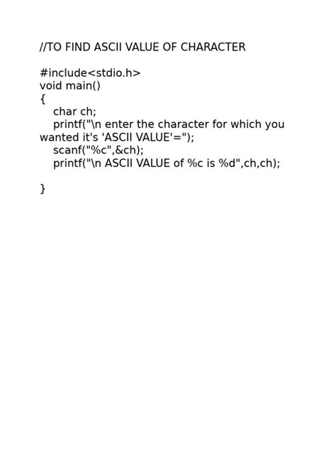 Ascii C Pdf