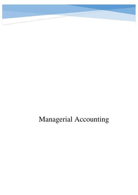 Budgeting As An Accounting Method In Managerial Accounting Desklib