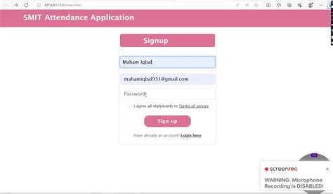 Maham Iqbal On Linkedin Weve Created A Smit Attendance Form Firebase Realtime Database Form